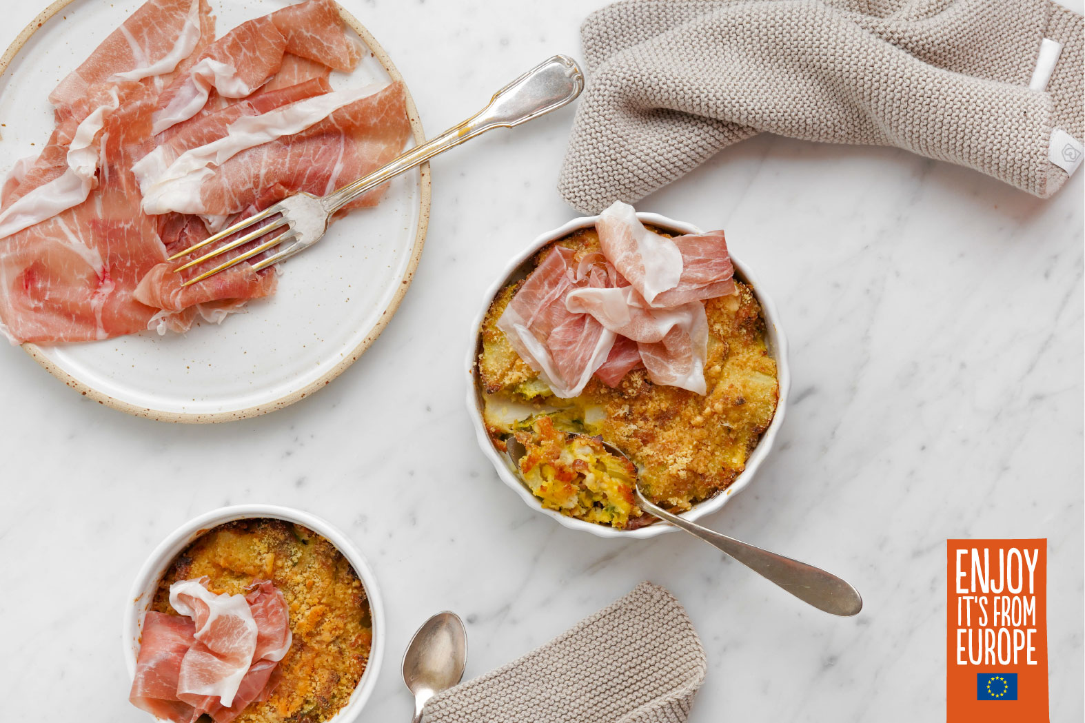 Auflauf mit blumenkohlstielen und San Daniele Schinken - San Daniele ...